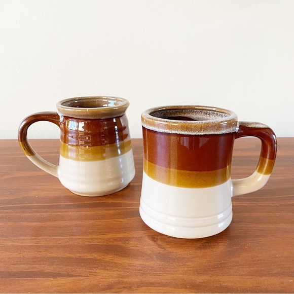 Vintage | Dining | Vintage Brown Neutral Coffee Mug Set | Poshmark